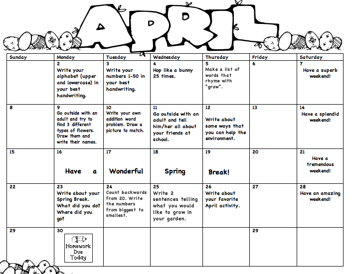 Homework for kindergarten – Logan Square Auditorium